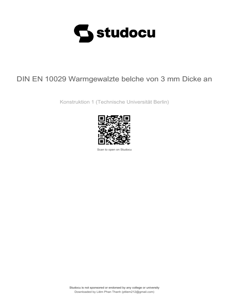 DIN EN 10029: Hot-Rolled Steel Plate Tolerances