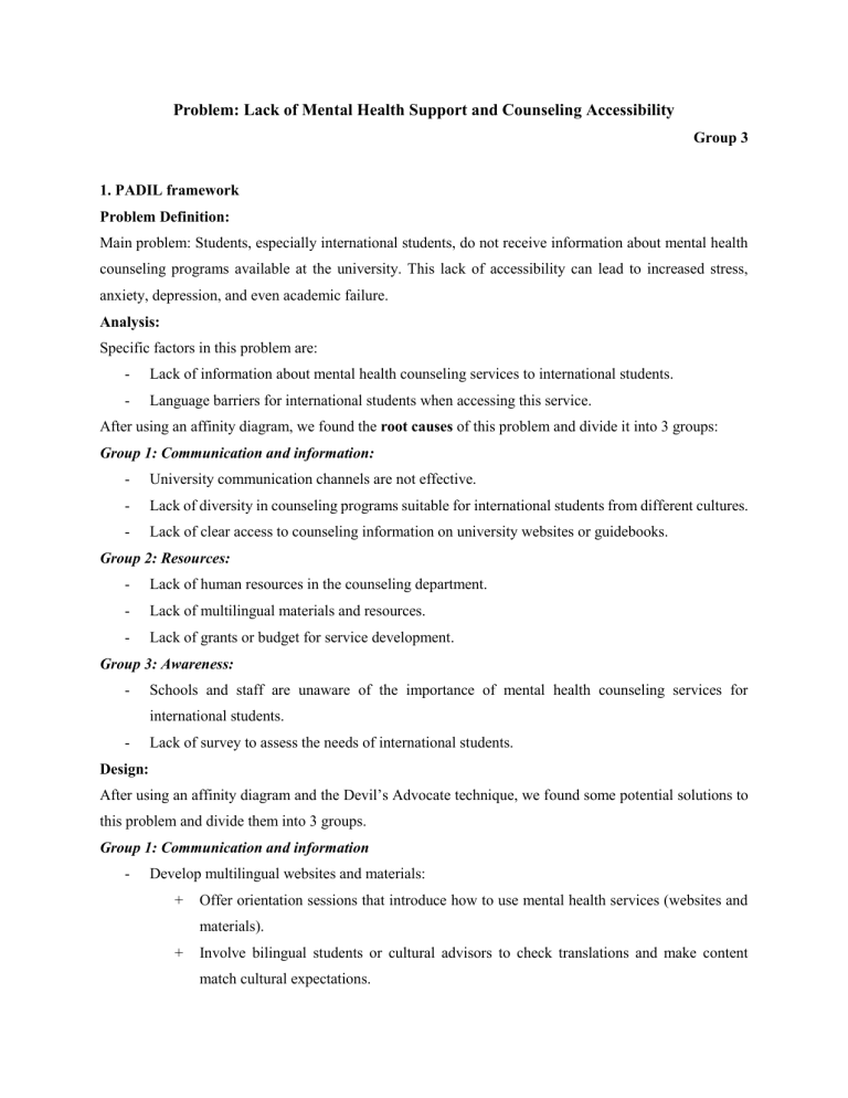 Mental Health Support & Counseling Accessibility for University Students