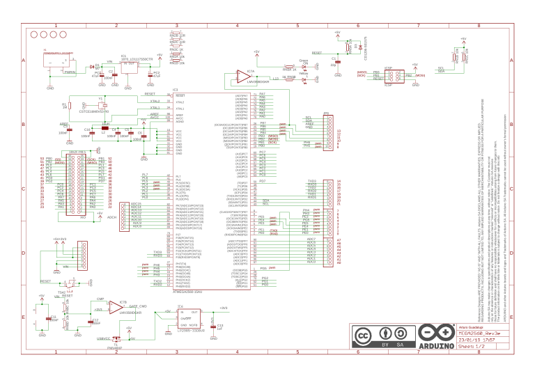 Arduino MEGA2560 Rev3e Schematic Diagram - Microcontroller Design