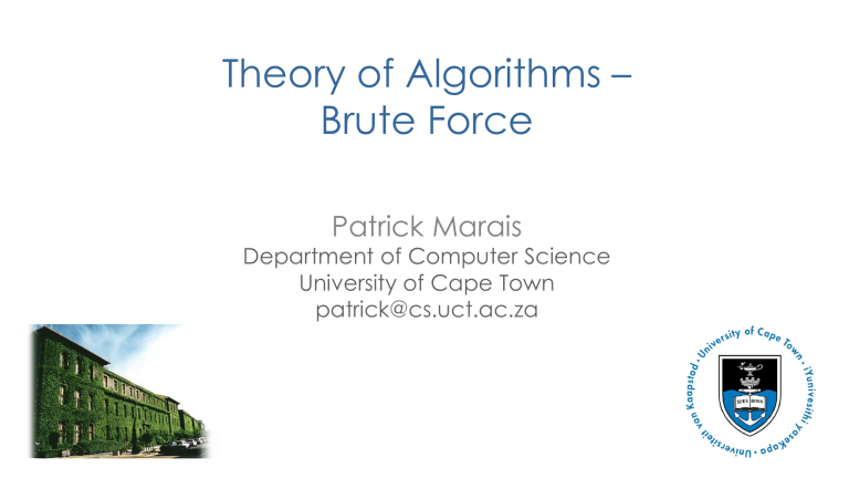 Theory of Algorithms: Brute Force & Exhaustive Search Explained