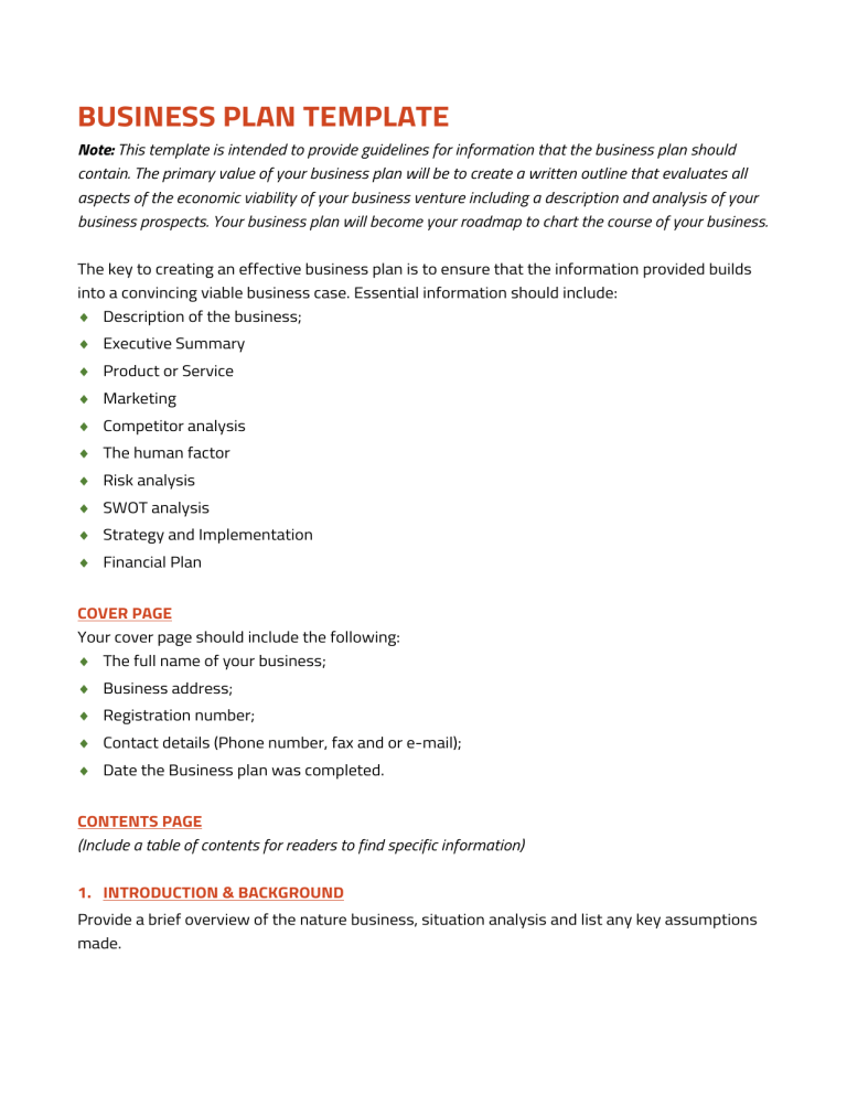 Business Plan Template: Comprehensive Guide for Startup Success