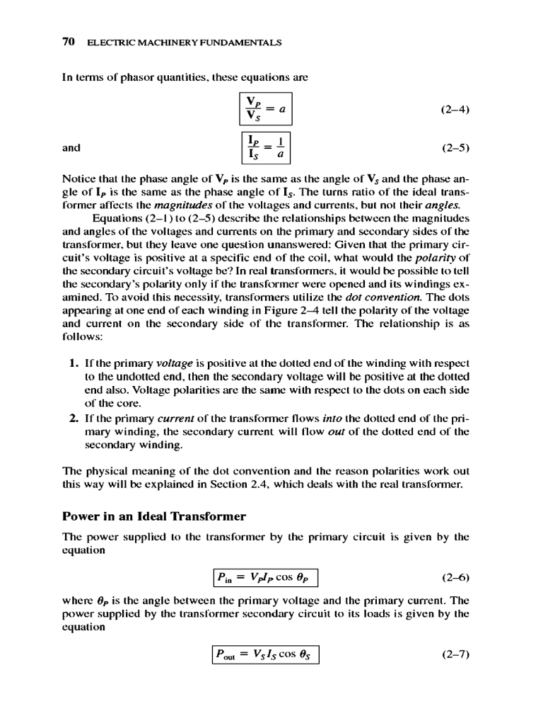 Ideal Transformers: Phasor Quantities, Dot Convention & Power Analysis