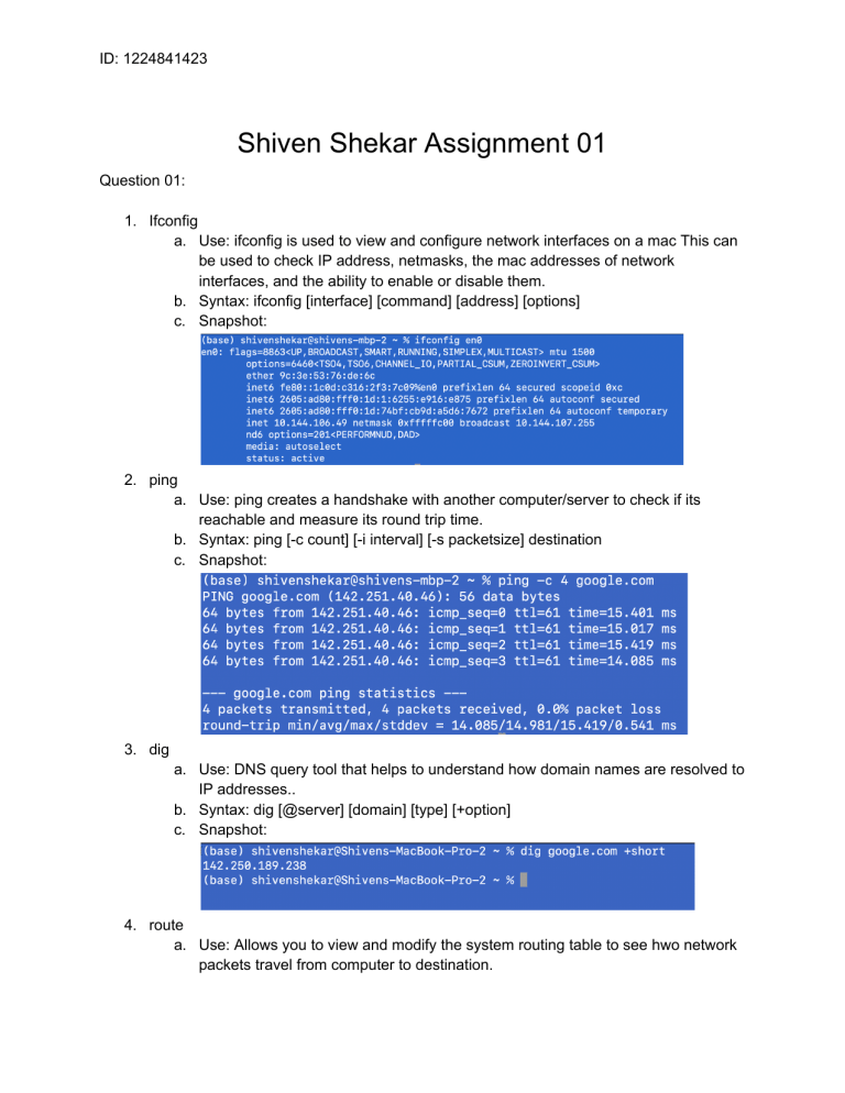 Network Commands & Protocols: An Assignment on Core Networking