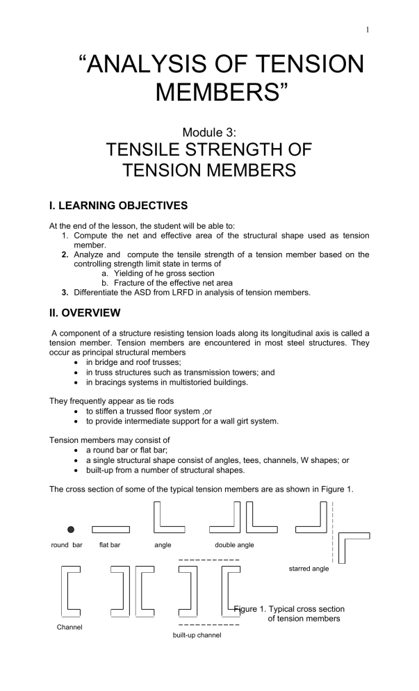 Tensile Strength of Tension Members: Analysis & Design Principles