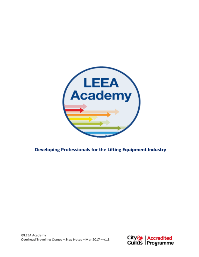LEEA Academy Overhead Travelling Cranes Advanced Training Notes