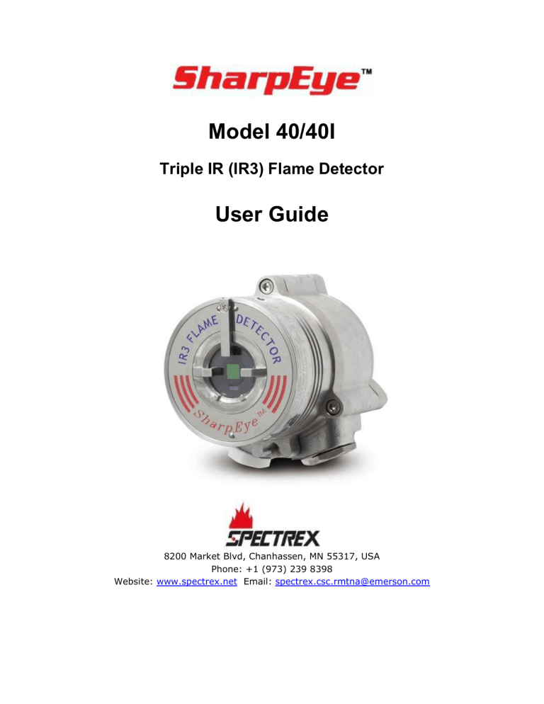 SharpEye Model 40/40I Triple IR Flame Detector User Guide