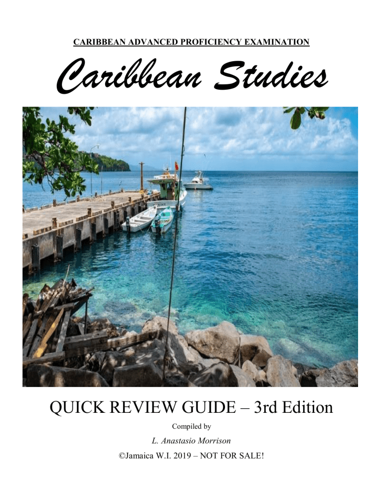 Caribbean Studies CAPE Quick Review Guide - Syllabus & Assessment