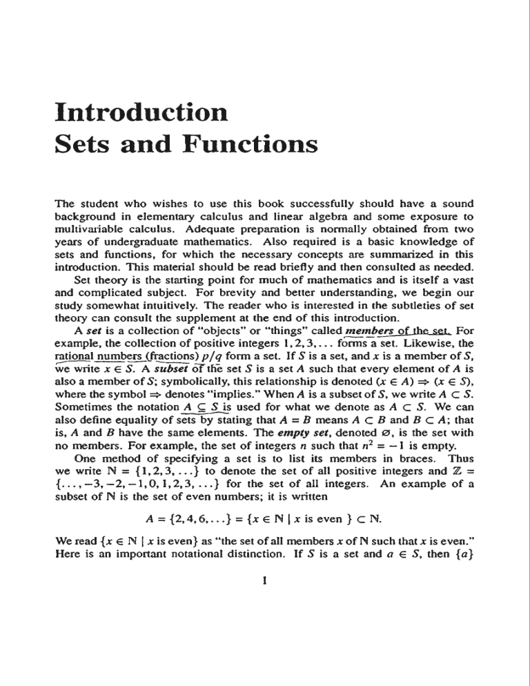 Introduction to Sets and Functions - Mathematical Foundations