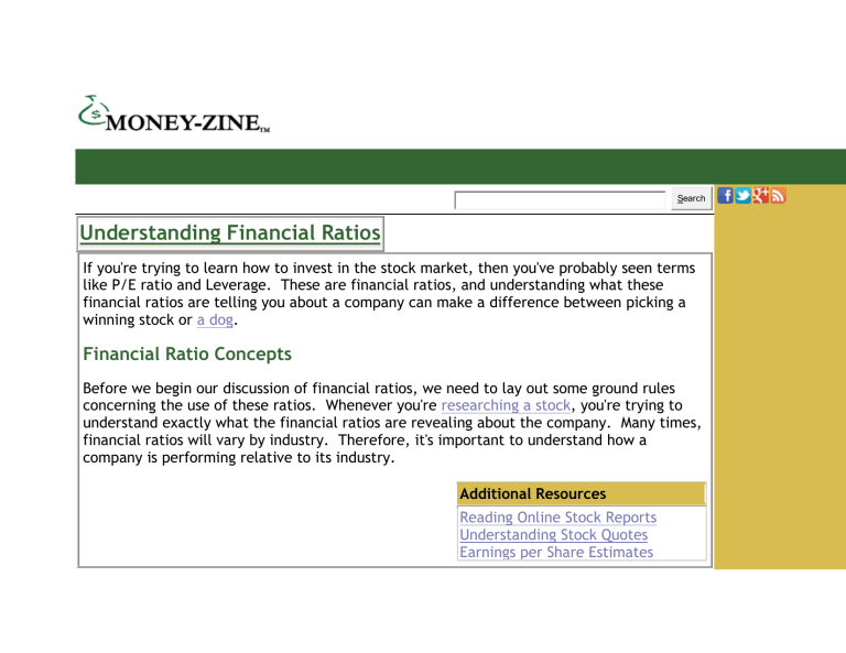 Understanding Financial Ratios: A Guide to Stock Market Investing