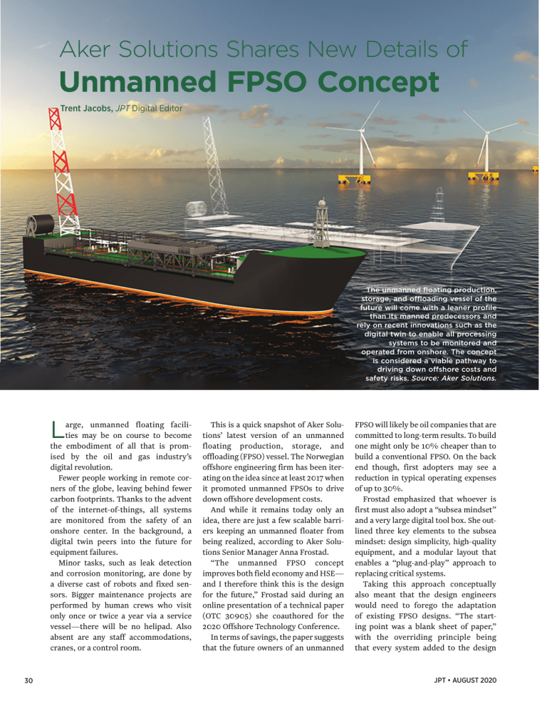 Aker Solutions Unmanned FPSO Concept: Lean Design & Cost Savings