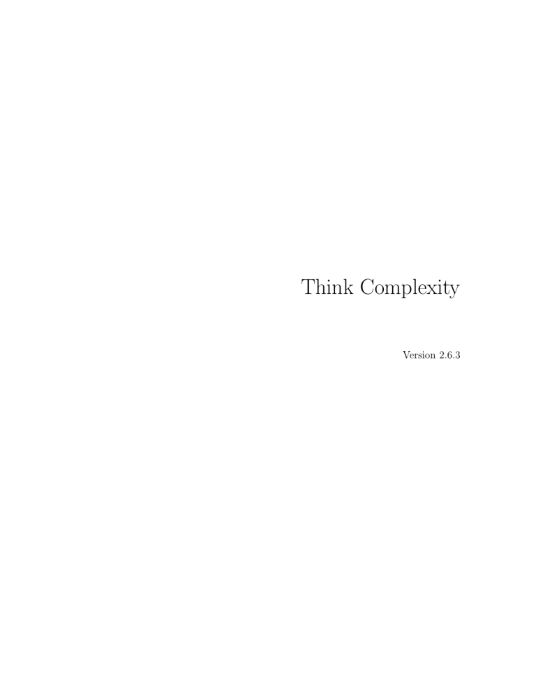 Think Complexity: Discrete Models in Complexity Science