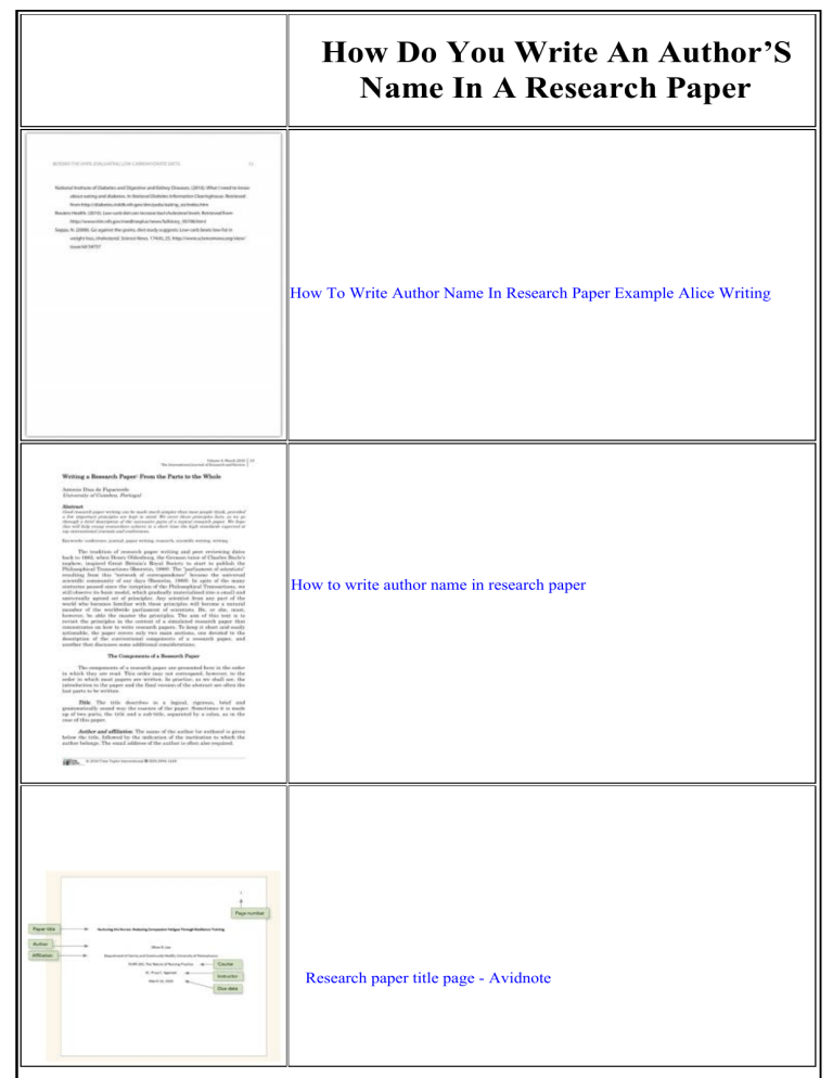 How to Write Author Names in Research Papers: A Comprehensive Guide