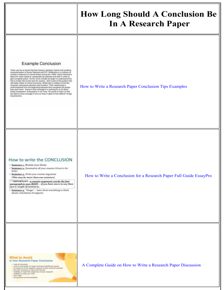 How long should a conclusion be in a research paper