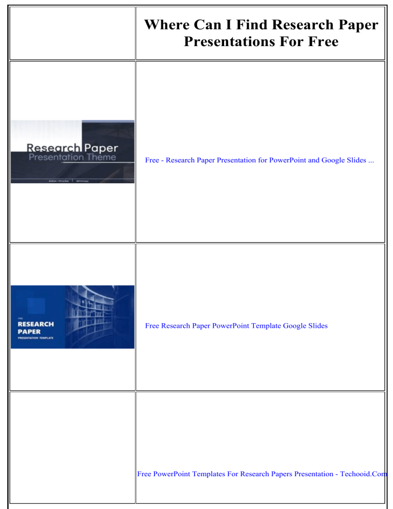 Free Research Paper Presentation Templates