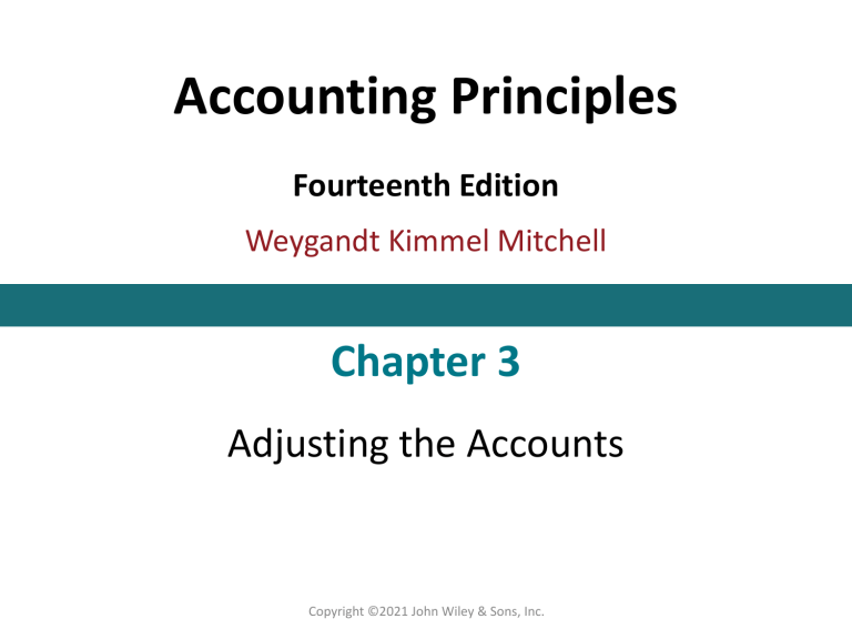 Accounting Principles Chapter 3: Adjusting the Accounts - Deferrals