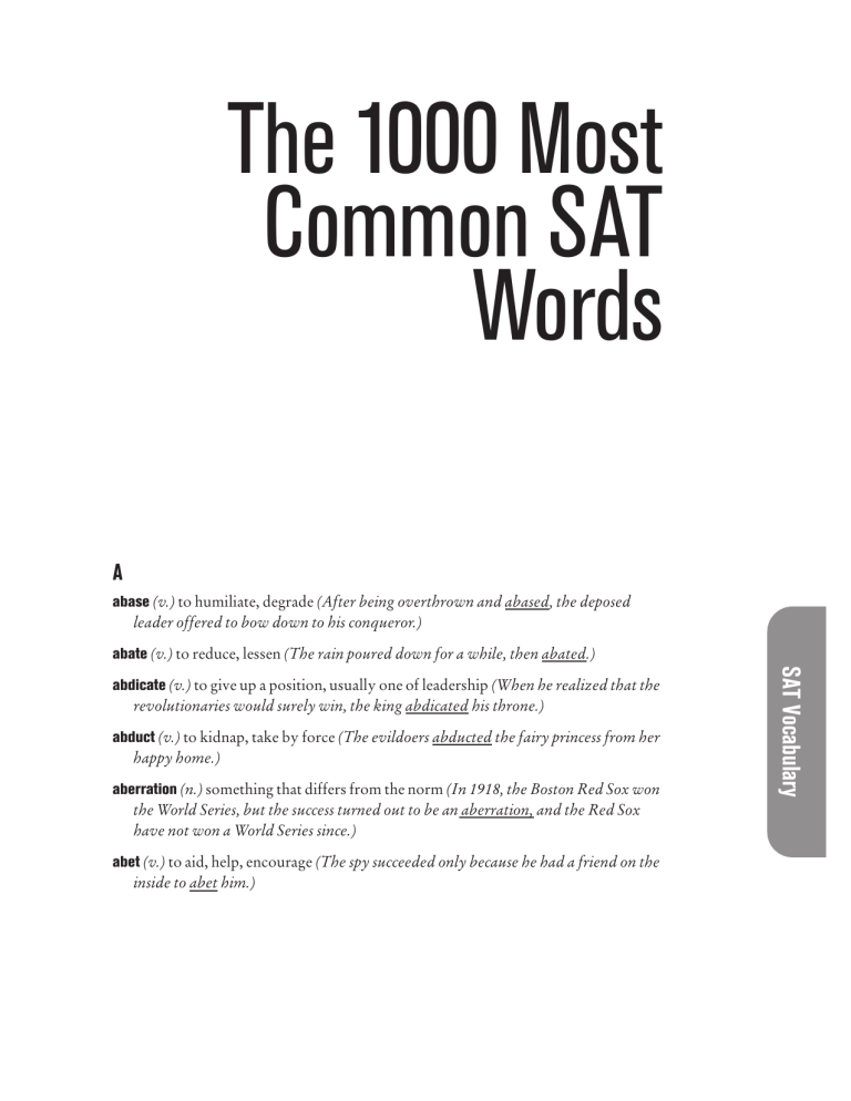 The 1000 Most Common SAT Words: Essential Vocabulary List