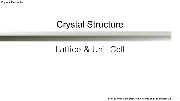 Crystal Structure, Lattice & Unit Cell in Physical Electronics
