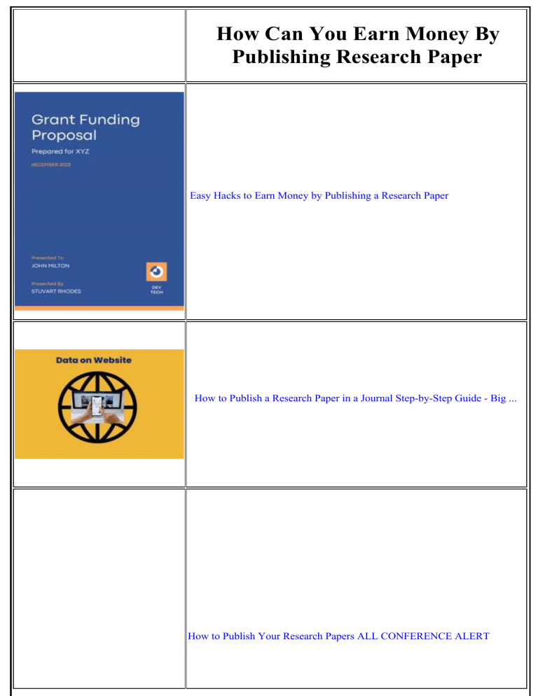 Earn Money Publishing Research Papers: A Guide