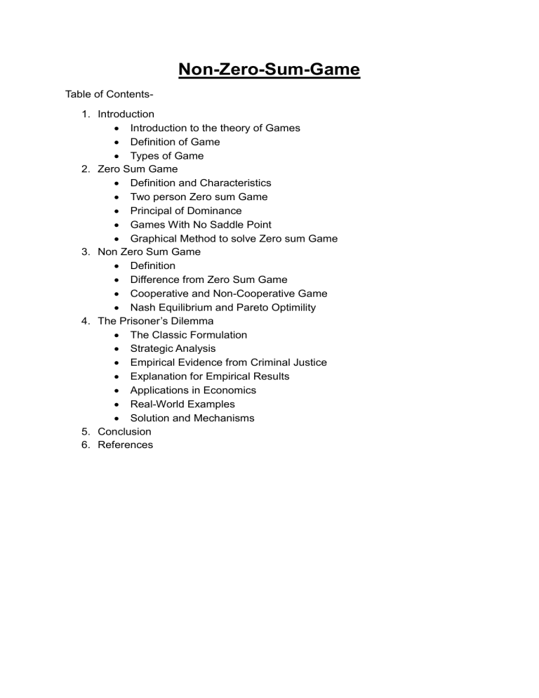 Non-Zero-Sum Game Theory: Concepts, Nash Equilibrium & Dilemma
