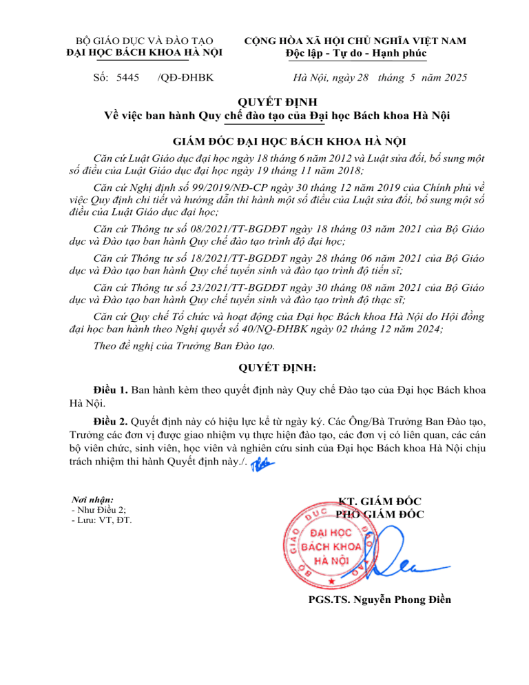 QCDT 2025 5445 QD-DHBK