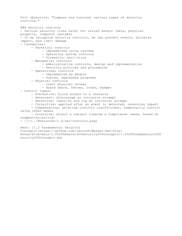 Security Controls: Categories & Types Explained | Cybersecurity Notes