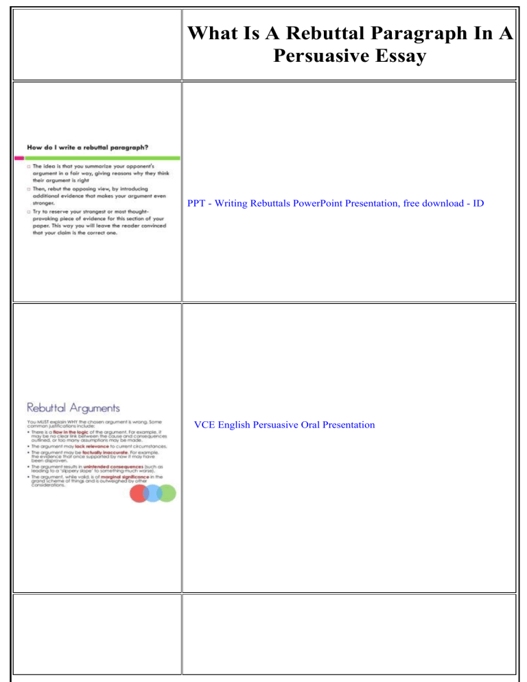 Rebuttal Paragraphs in Persuasive Essays: A Guide