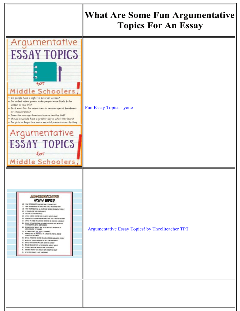 Argumentative Essay Topics for Middle Schoolers