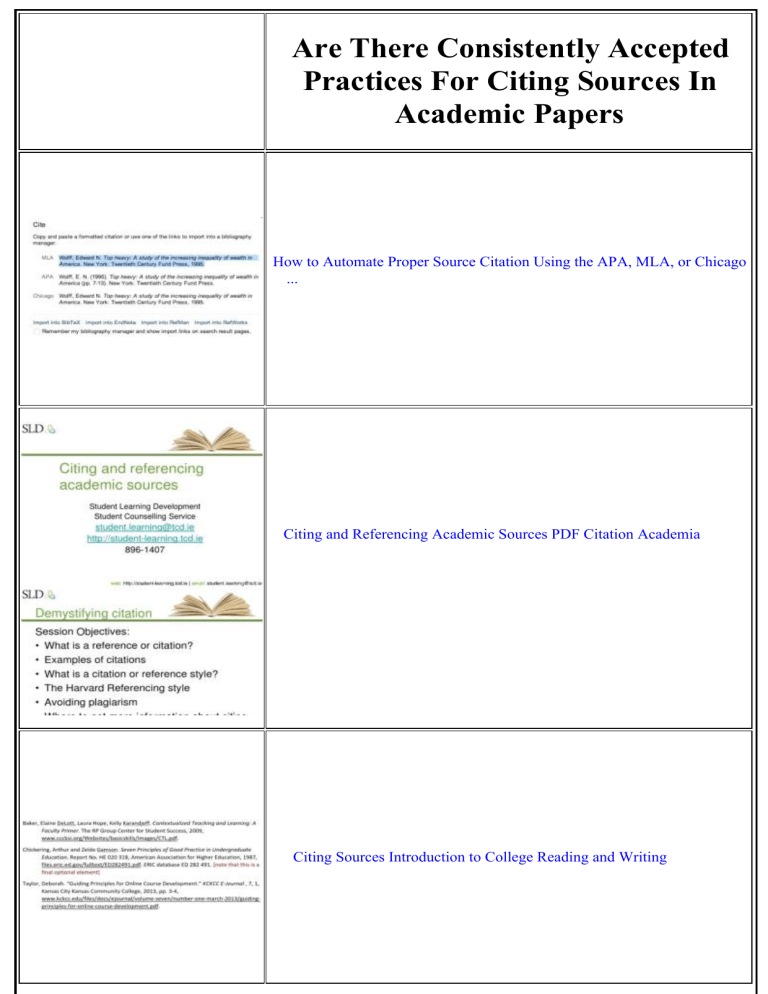 Citing Sources in Academic Papers: A Guide