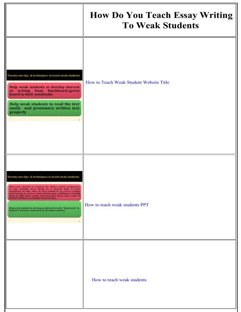 Teach Essay Writing to Weak Students: Tips & Techniques