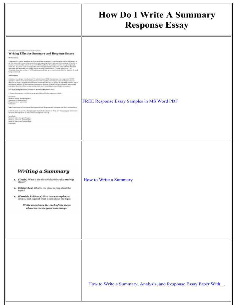How to Write a Summary Response Essay Guide