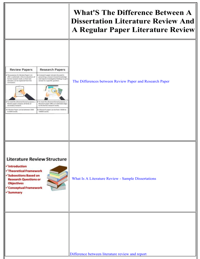 Dissertation vs. Regular Paper Literature Review Differences
