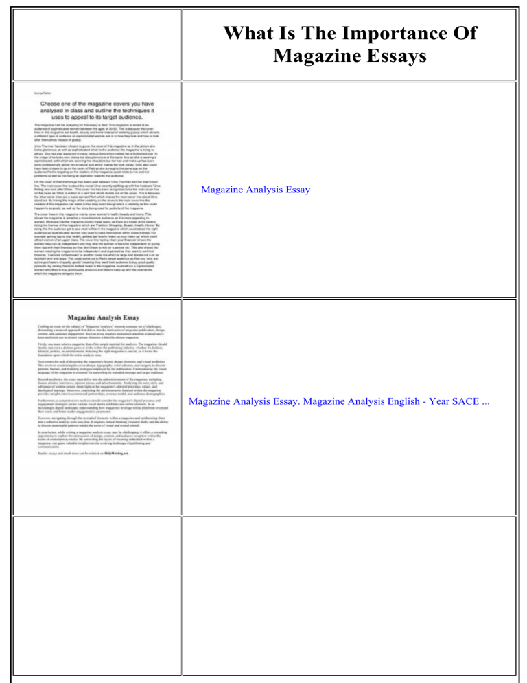 Magazine Essay Analysis: Importance & Techniques