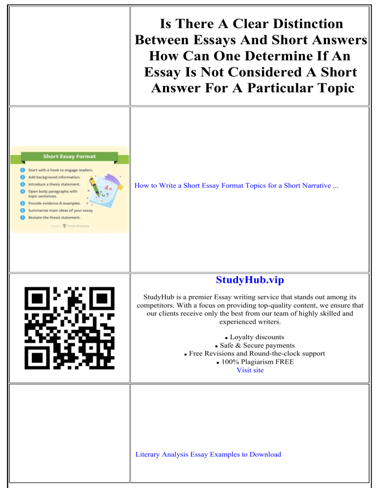 Essays vs. Short Answers: Distinctions & Writing Tips