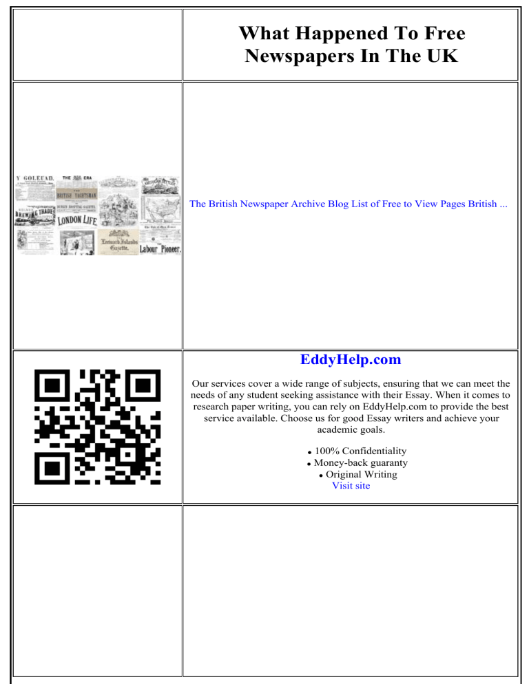 Free UK Newspapers: British Newspaper Archive & History