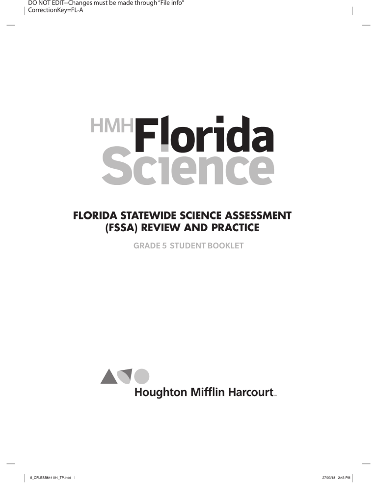 FSSA Grade 5 Science Review & Practice Student Booklet