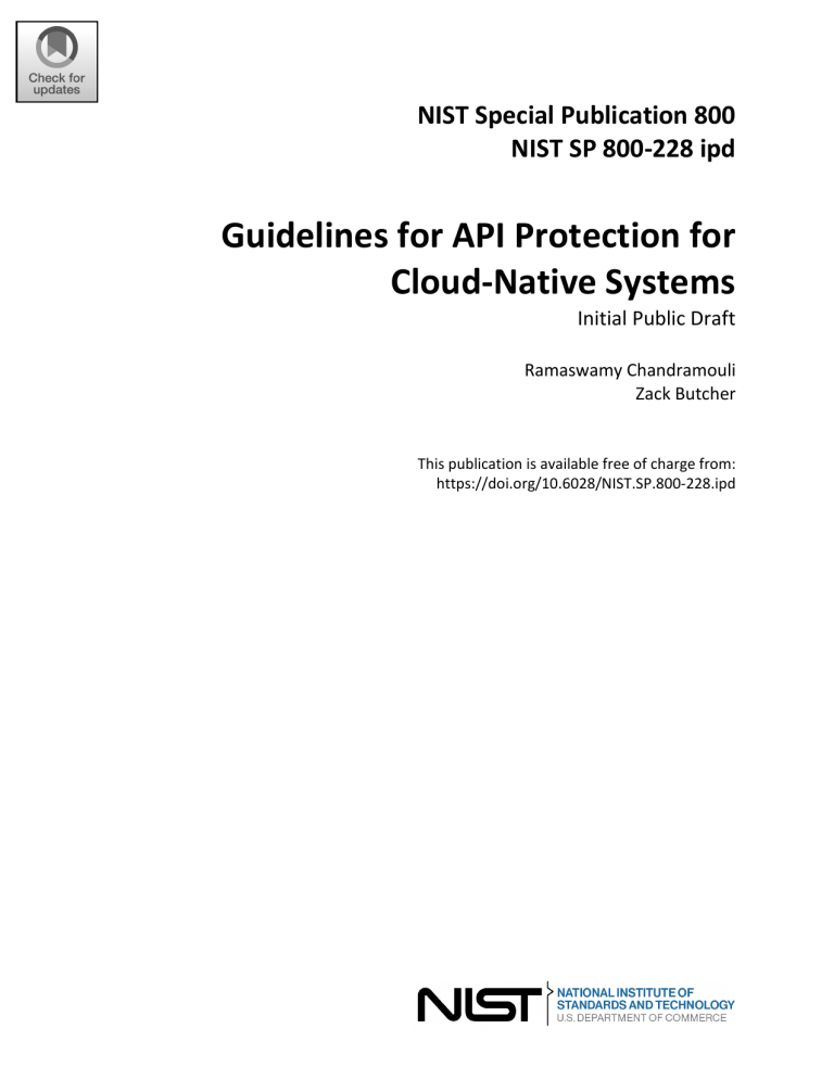 API Protection Guidelines for Cloud-Native Systems (NIST)