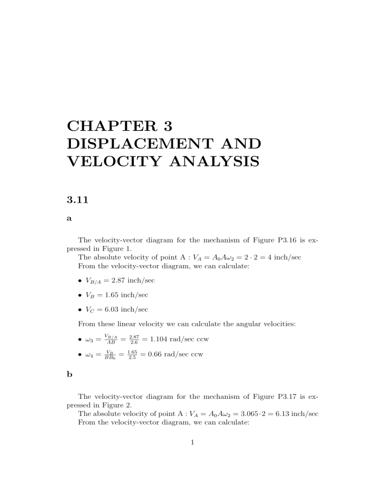 Displacement & Velocity Analysis: Mechanisms & Diagrams