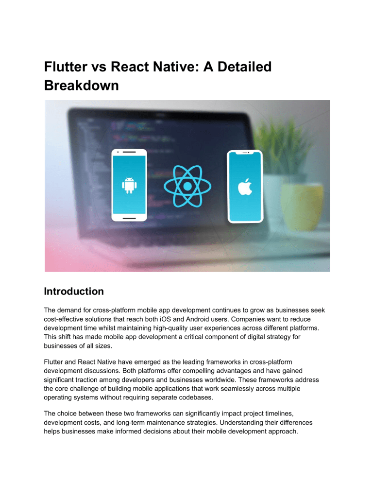 Flutter vs React Native: Detailed Breakdown for Mobile App Development