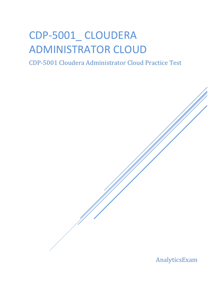 Cloudera CDP-5001 Administrator Cloud Practice Test & Syllabus
