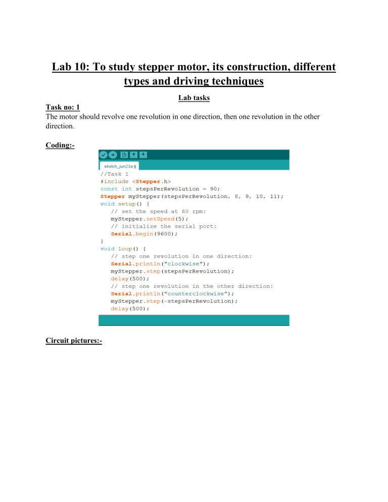 Stepper Motor Lab Tasks: Construction, Types & Driving Techniques