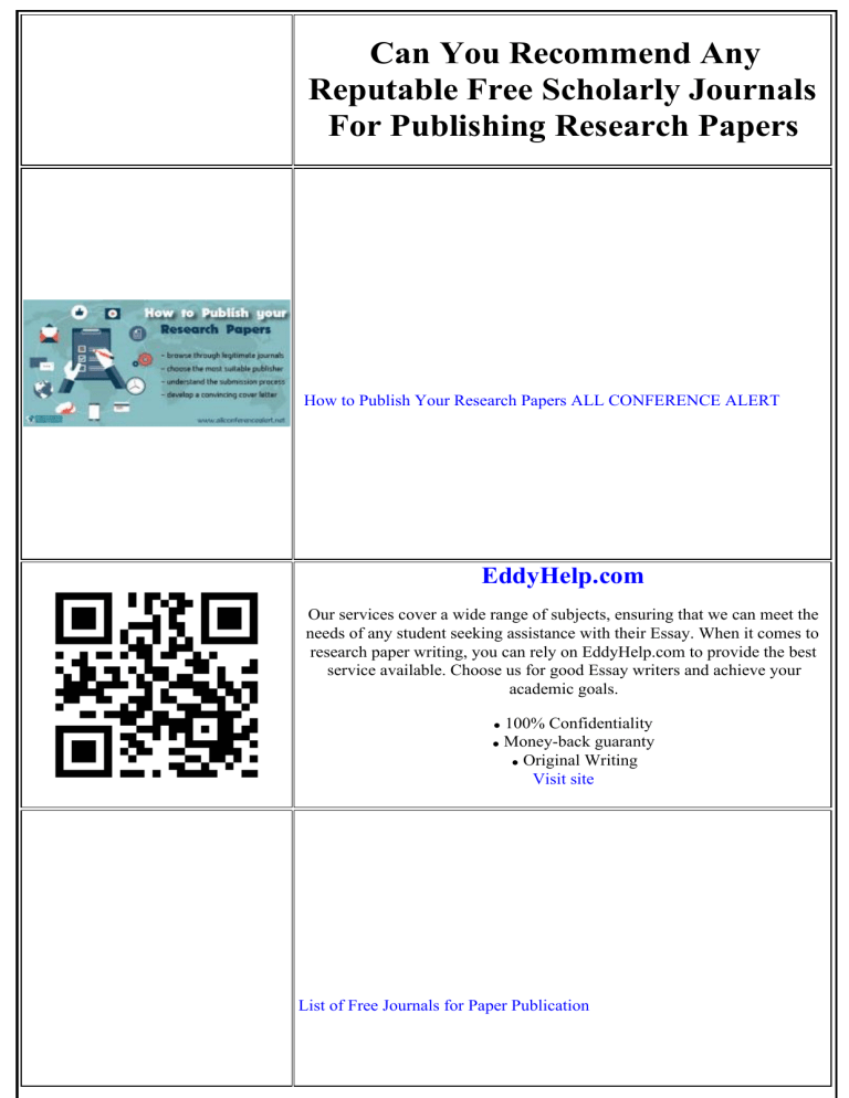 Free Scholarly Journals: Publishing Your Research Paper