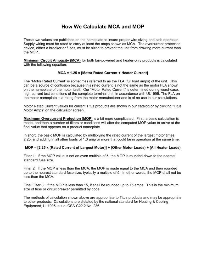 MCA & MOP Calculation Guide: Electrical Sizing for HVAC Units