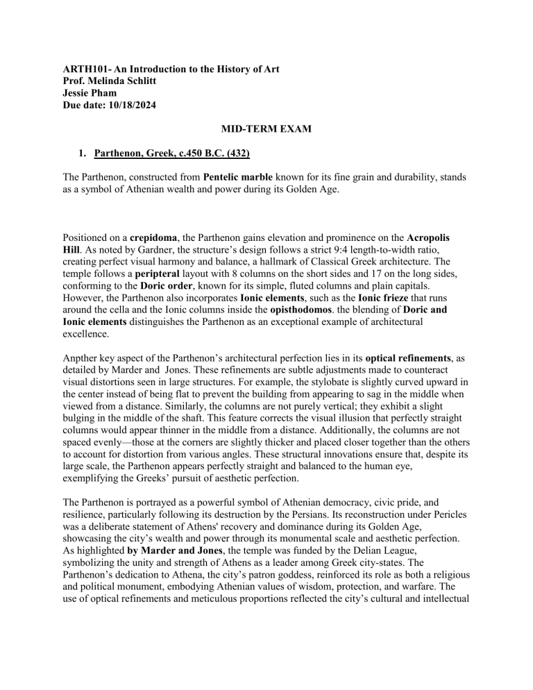 Parthenon Analysis: Greek Architecture, History, & Political Symbolism