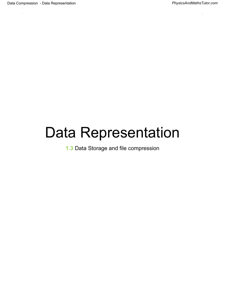 Data Compression & Representation Exam Questions