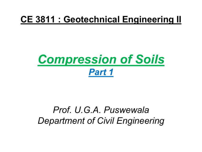 Soil Compression: Geotechnical Engineering Presentation