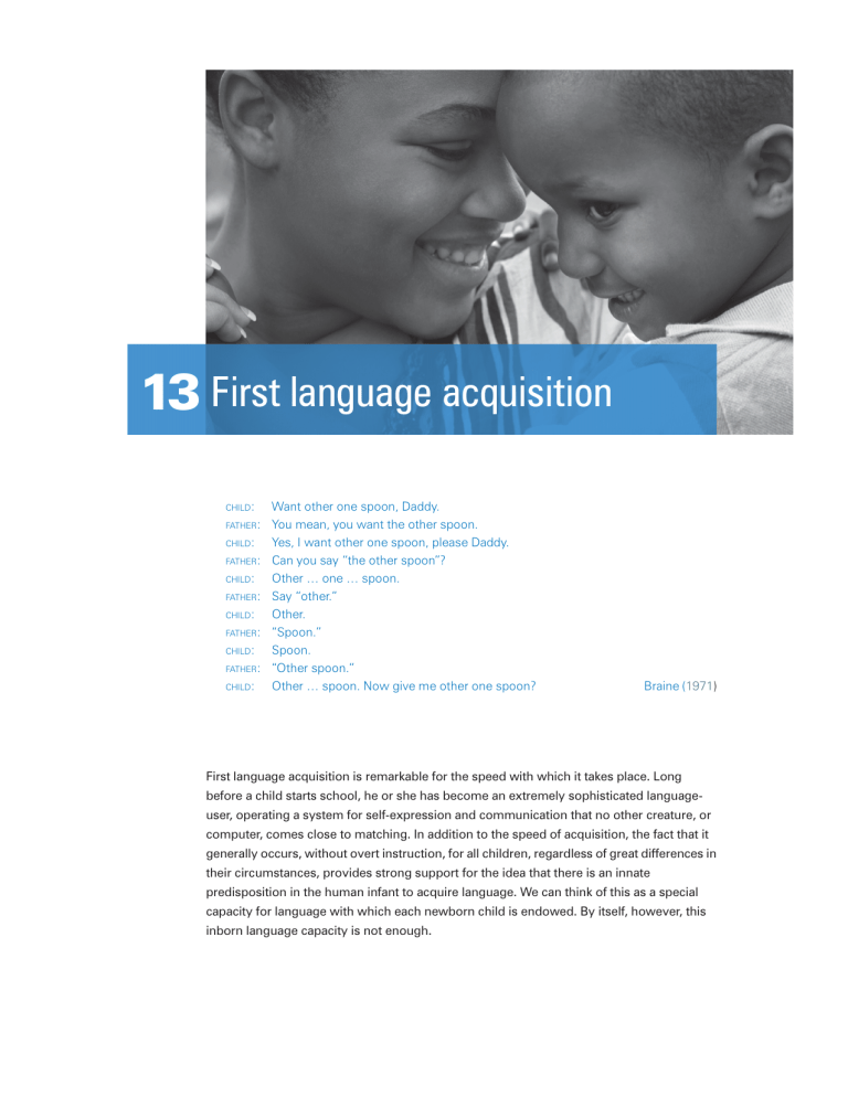 First Language Acquisition: Textbook Excerpt