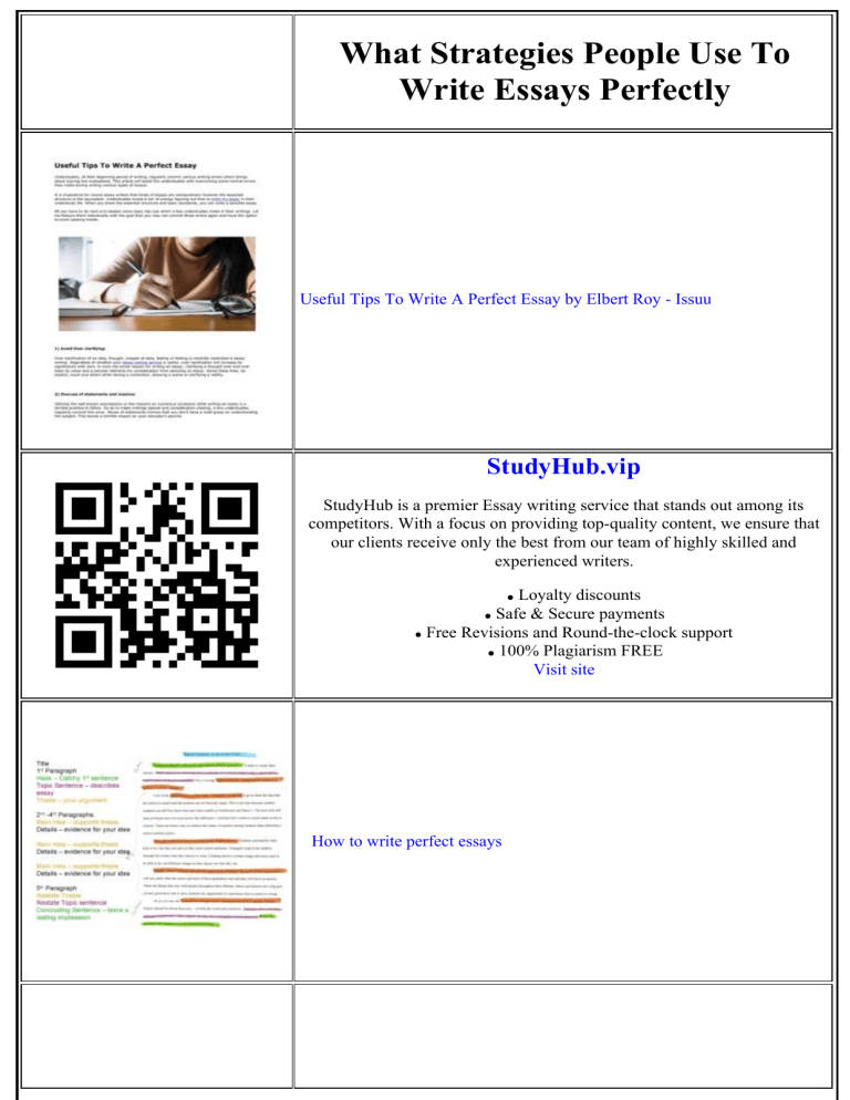 Essay Writing Strategies: Tips for Perfect Essays