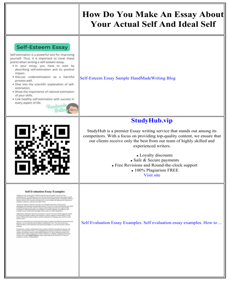 Essay Writing: Self vs. Ideal Self & Examples