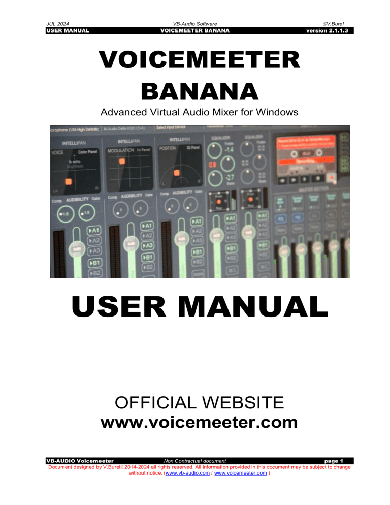 Voicemeeter Banana User Manual: Advanced Audio Mixer