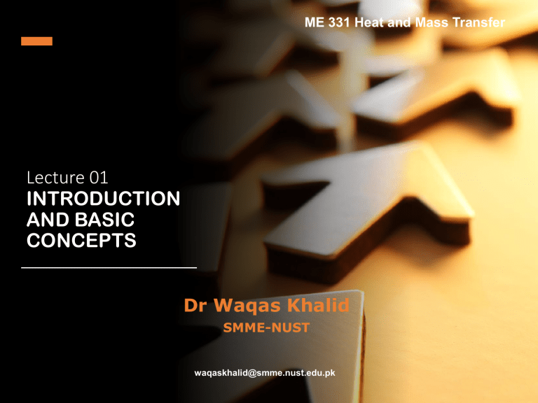 Heat and Mass Transfer: Introduction & Basic Concepts